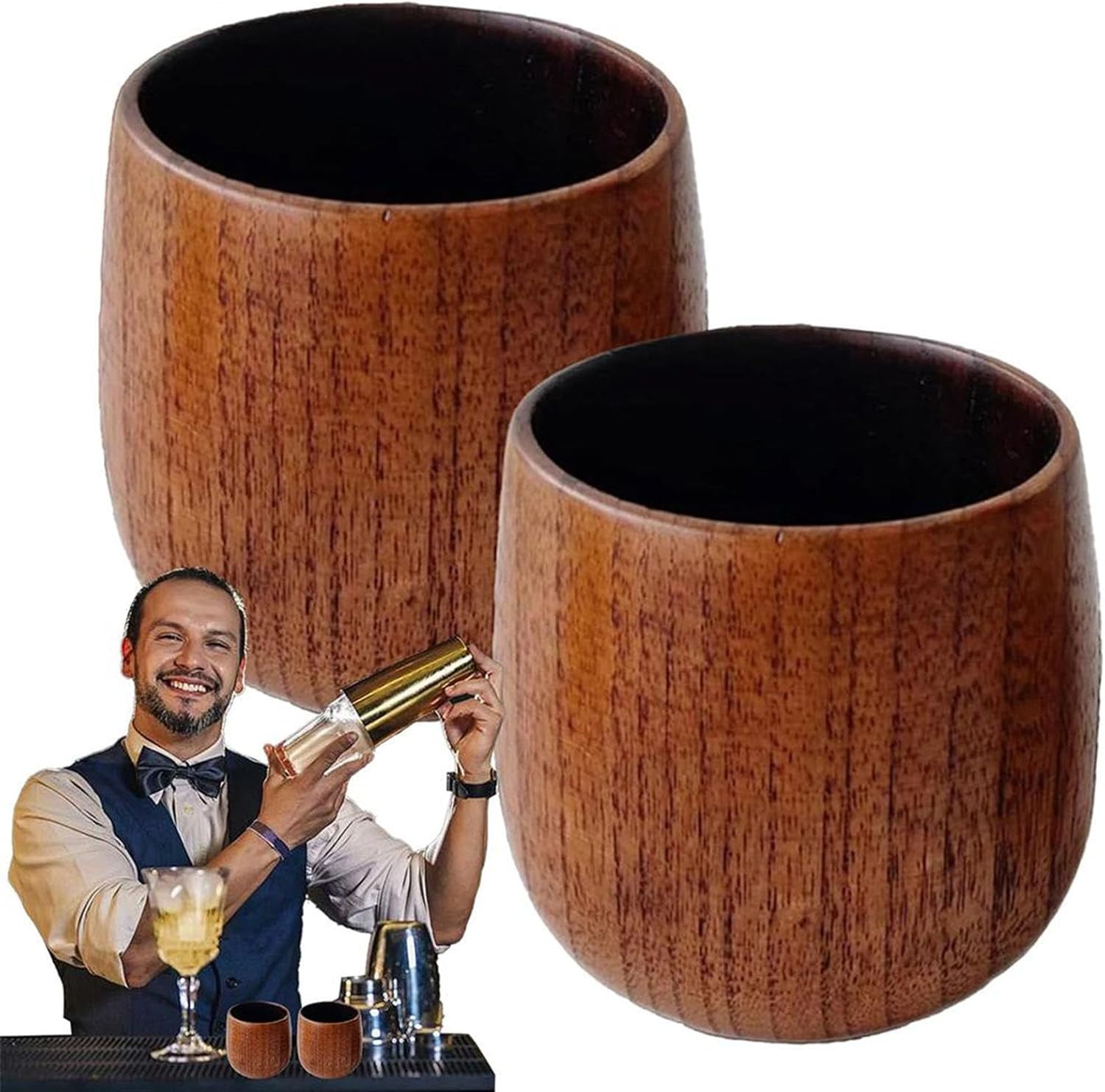 Charred Whiskey Wooden Cup, 2025 New Wooden Whiskey Cup, Vintage Whisky ...