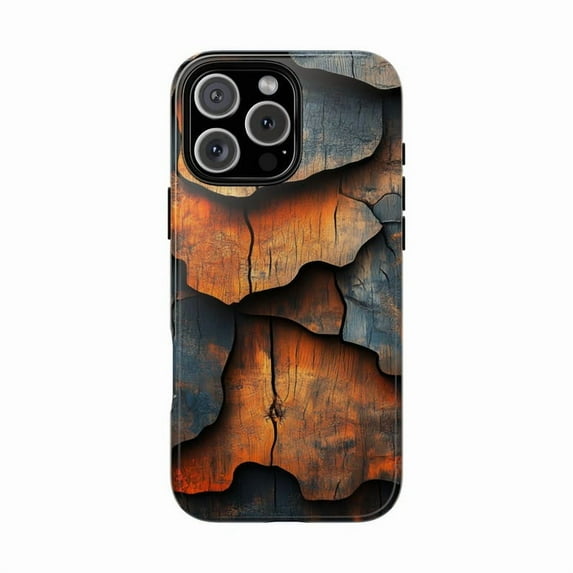 Charred Wood Bark Rustic Burned Texture Pattern Case with iPhone 17 to ...