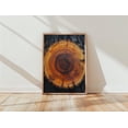 Charred Wood Slice Rustic Tree Ring Living Room Graphic Poster Unframed ...