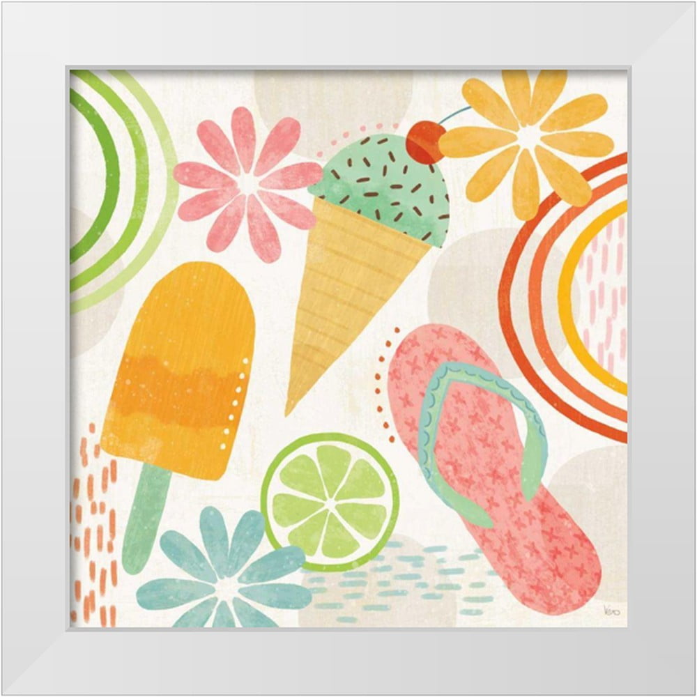 Charron Veronique 26x26 White Modern Wood Framed Museum Art Print