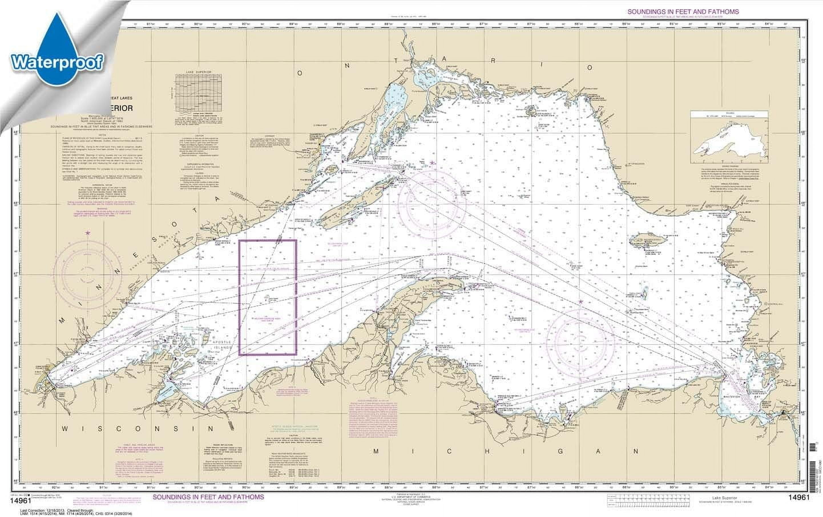 Chart 14961: Lake Superior (Mercator Projection) 27.1 x 42.8 ...
