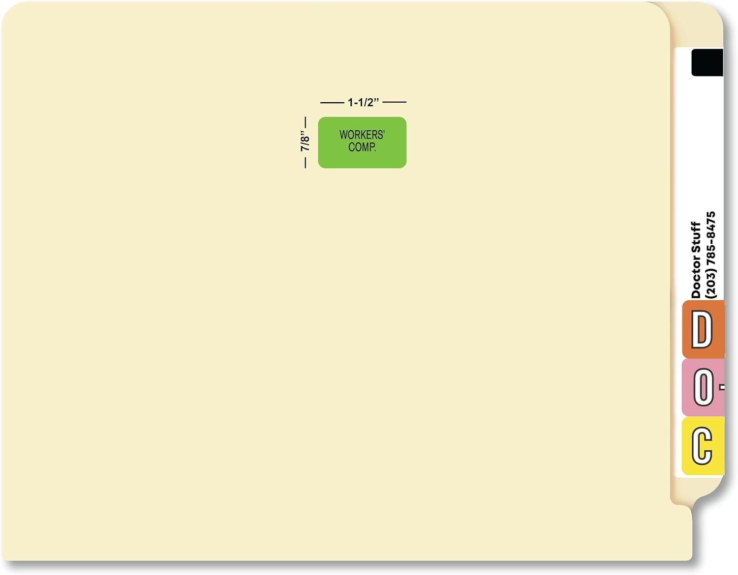 Chart Label for Patient Files, Fluorescent Green, 1-1/2” x 7/8”, 250 ...