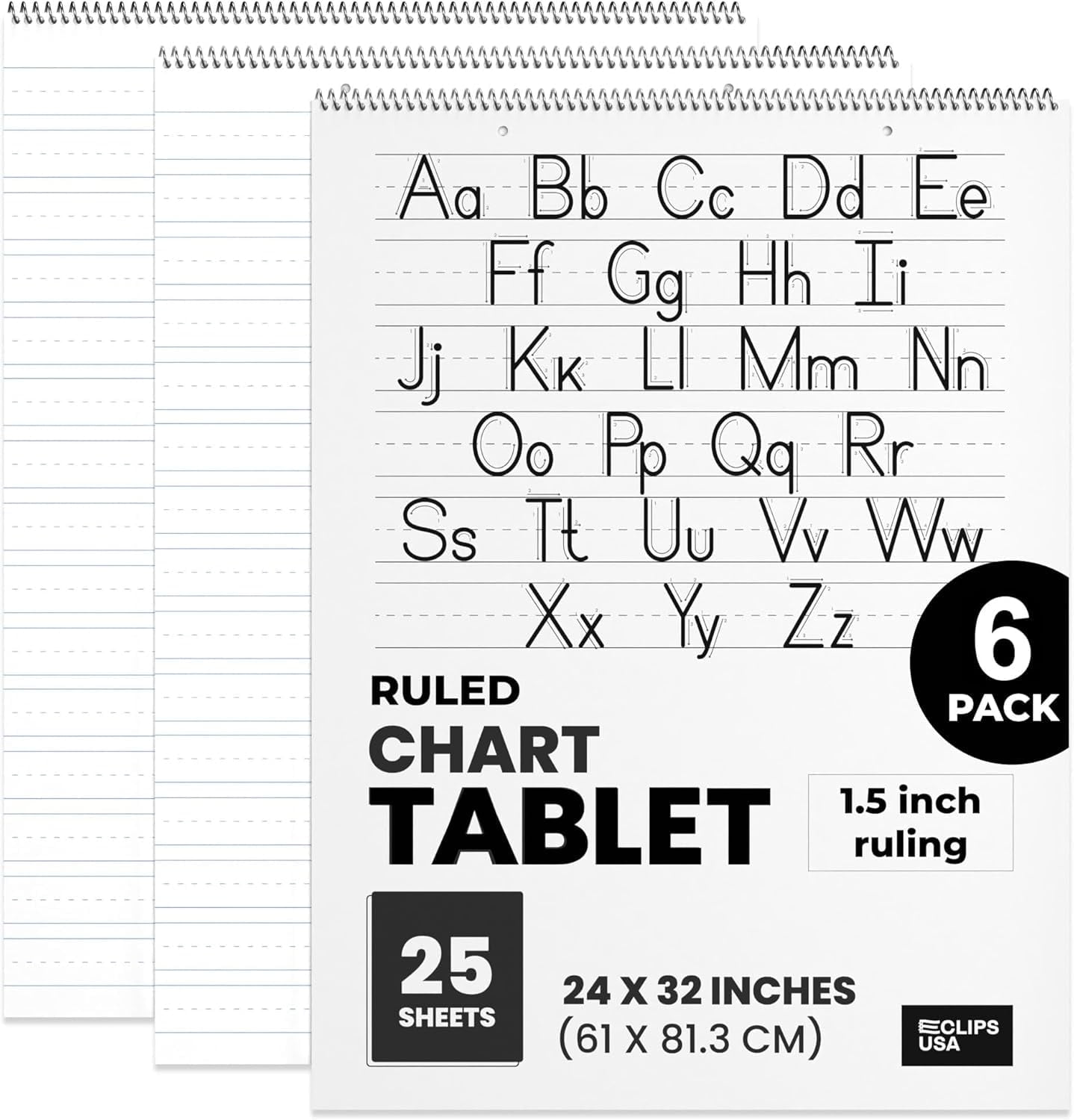 E-Clips USA 25-Sheet Ruled Writing Pad, Flip Chart, & Anchor Chart ...