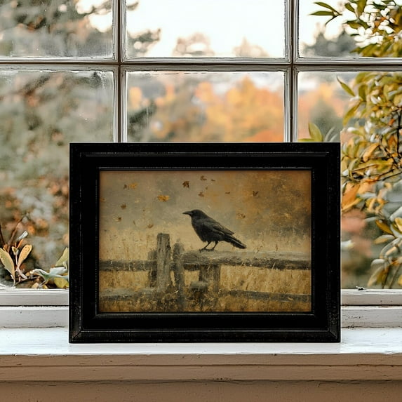 Charten Autumn Crow Poster Moody Rustic Farmhouse Wall Art, 8x12 ...