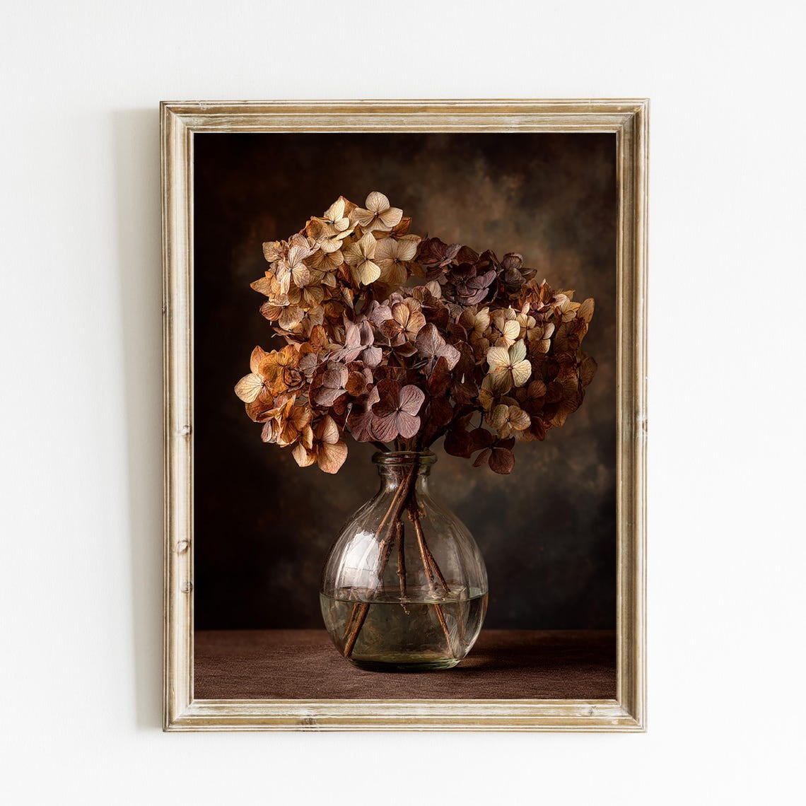 Charten Autumn Hydrangeas Poster Dark Rustic Botanical Wall Art, 8x12 ...