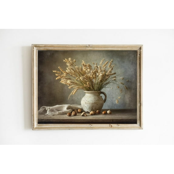 Charten Autumn Wheat Still Life Poster Rustic Cottagecore Wall Art ...
