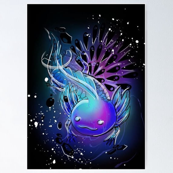 Charten Axolotl Cute Illustration Poster, 16x24 UNFRAMED - Walmart.com