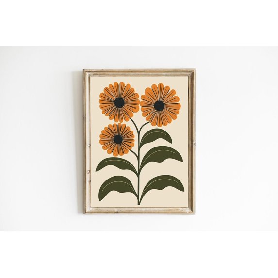 Charten Boho Floral Poster Autumn Tones Maximalist Wall Art, 16x24 ...