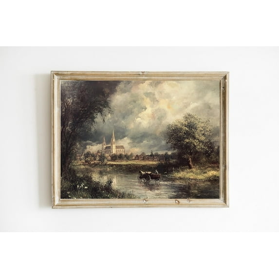 Charten European Church Landscape Poster Rustic Countryside Wall Art ...