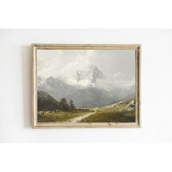 Charten European Mountain Landscape Poster Rustic Minimalist Wall Art ...