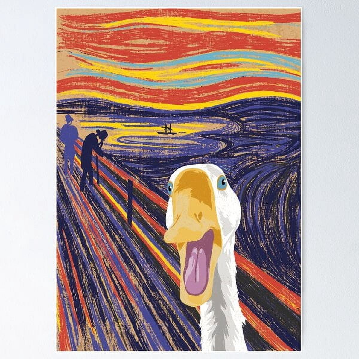 Charten Expressive Duck Illustration Funny Art Poster, 24x36 UNFRAMED ...