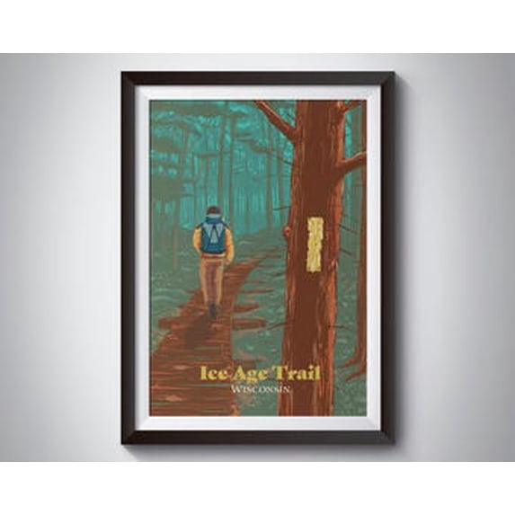 Charten Ice Age Trail Wisconsin Hiking Travel Wall Art Poster, 16x24 ...
