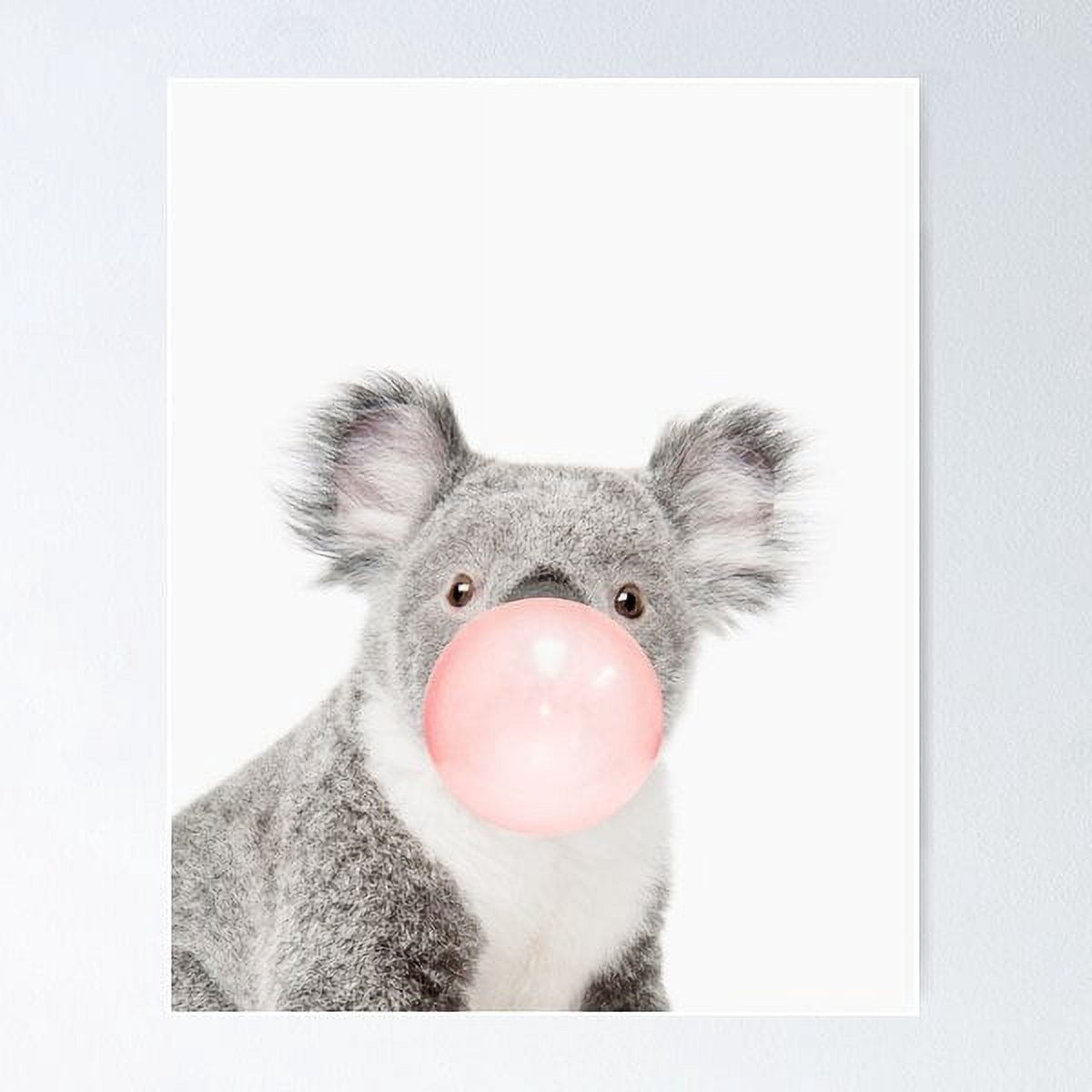 Charten Koala Bubble Gum Nursery Illustration Poster, 8x12 UNFRAMED ...