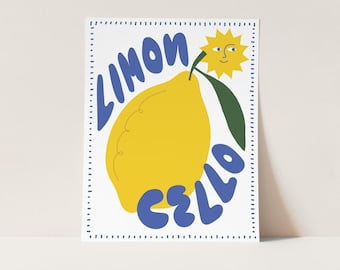 Charten Limoncello Cocktail Illustration Italy Kitchen Wall Art Poster ...