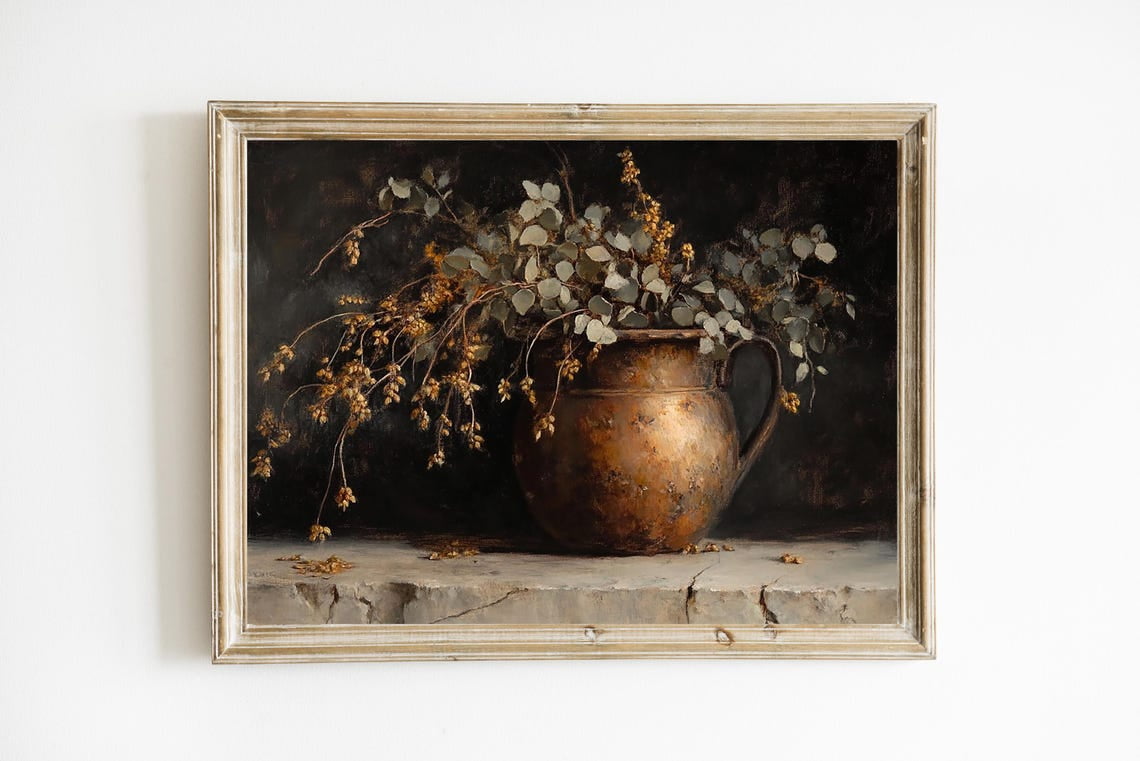 Charten Moody Autumn Still Life Poster Rustic Botanical Wall Art, 12x18 ...
