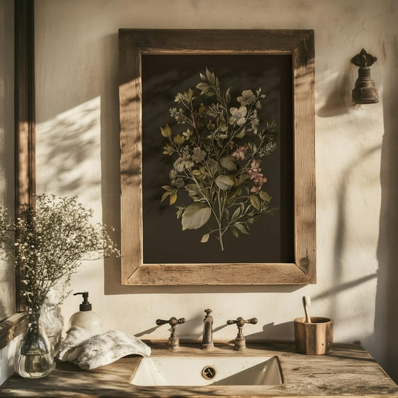 Charten Moody Botanical Poster Neutral Minimalist Wall Art, 24x36 ...