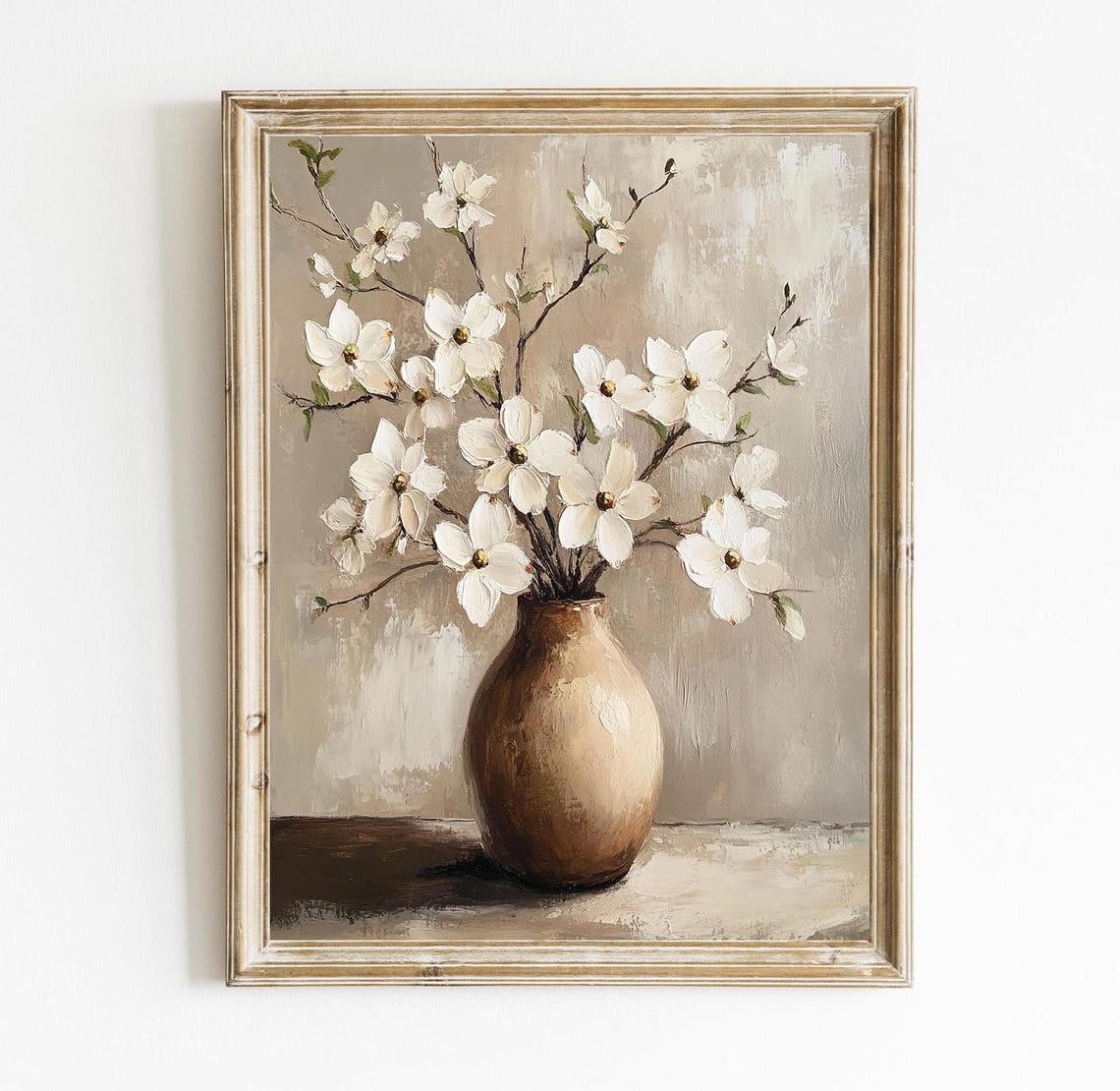 Charten Neutral Floral Still Life Poster Minimal Farmhouse Wall Art ...