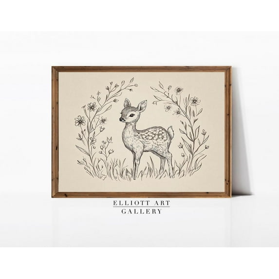Charten Neutral Nursery Poster Cottagecore Wall Art, 8x12 UNFRAMED ...