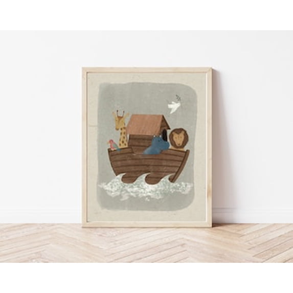 Charten Noah’s Ark Abstract Mid Century Nursery Art Poster, 24x36 ...