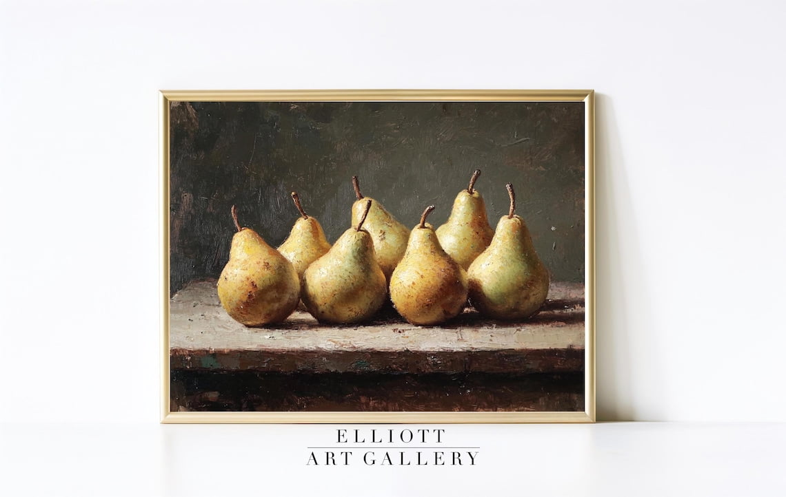 Charten Pears Still Life Poster Vintage Farmhouse Kitchen Wall Art ...