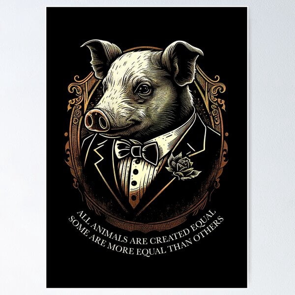 Charten Political Satire Farm Animal Block Print Poster, 12x18 UNFRAMED ...