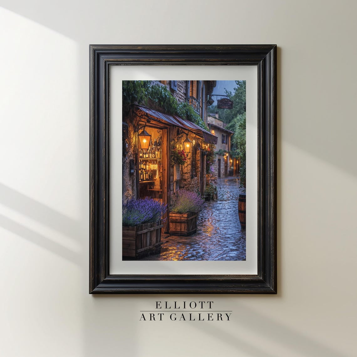 Charten Rustic French Lane Poster Village Street Scene Wall Art, 12x18 ...