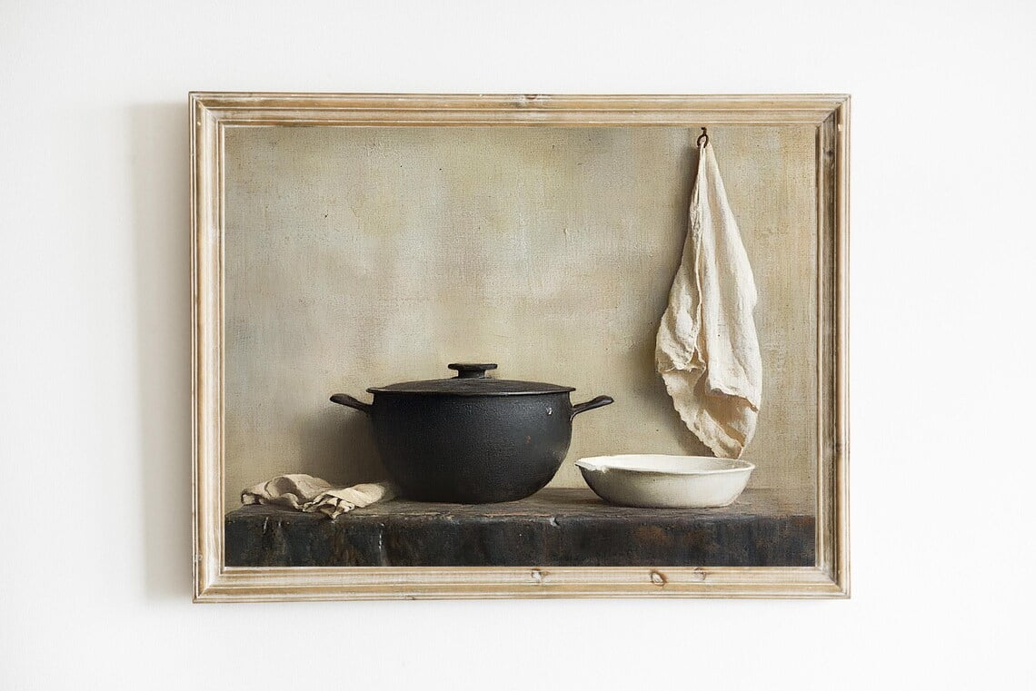 Charten Rustic Kitchen Pottery Still Life Poster Farmhouse Wall Art ...