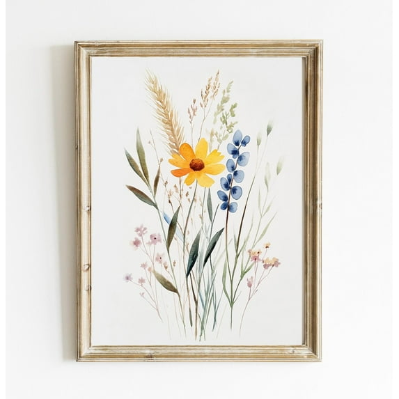 Charten Simple Flowers Poster Minimalist Spring Wall Art, 12x18 ...
