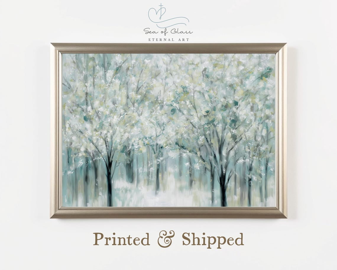 Charten Snowy Winter Forest Poster Abstract Nature Wall Art, 8x12 ...