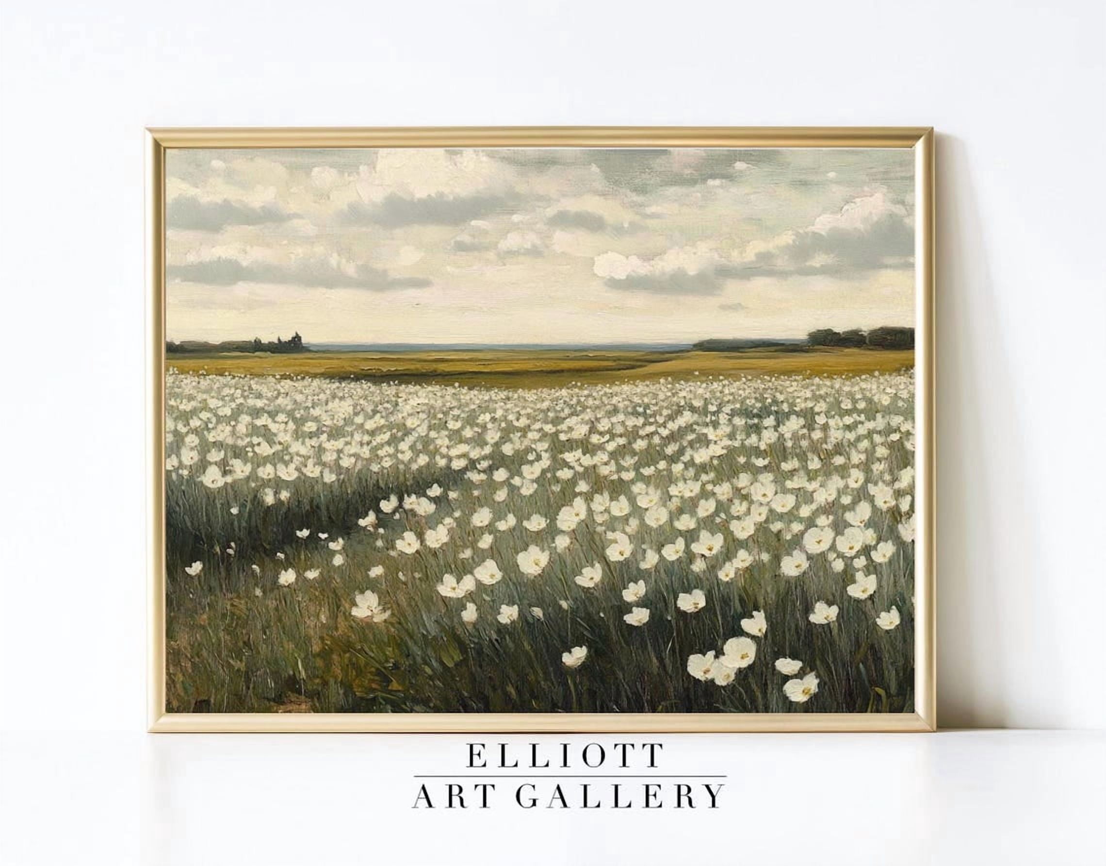 Charten Spring Meadow Landscape Poster Vintage Countryside Wall Art ...