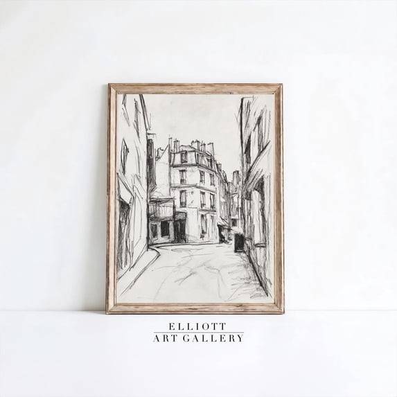 Charten Vintage Architectural Cityscape Sketch Poster Antique Line Wall ...