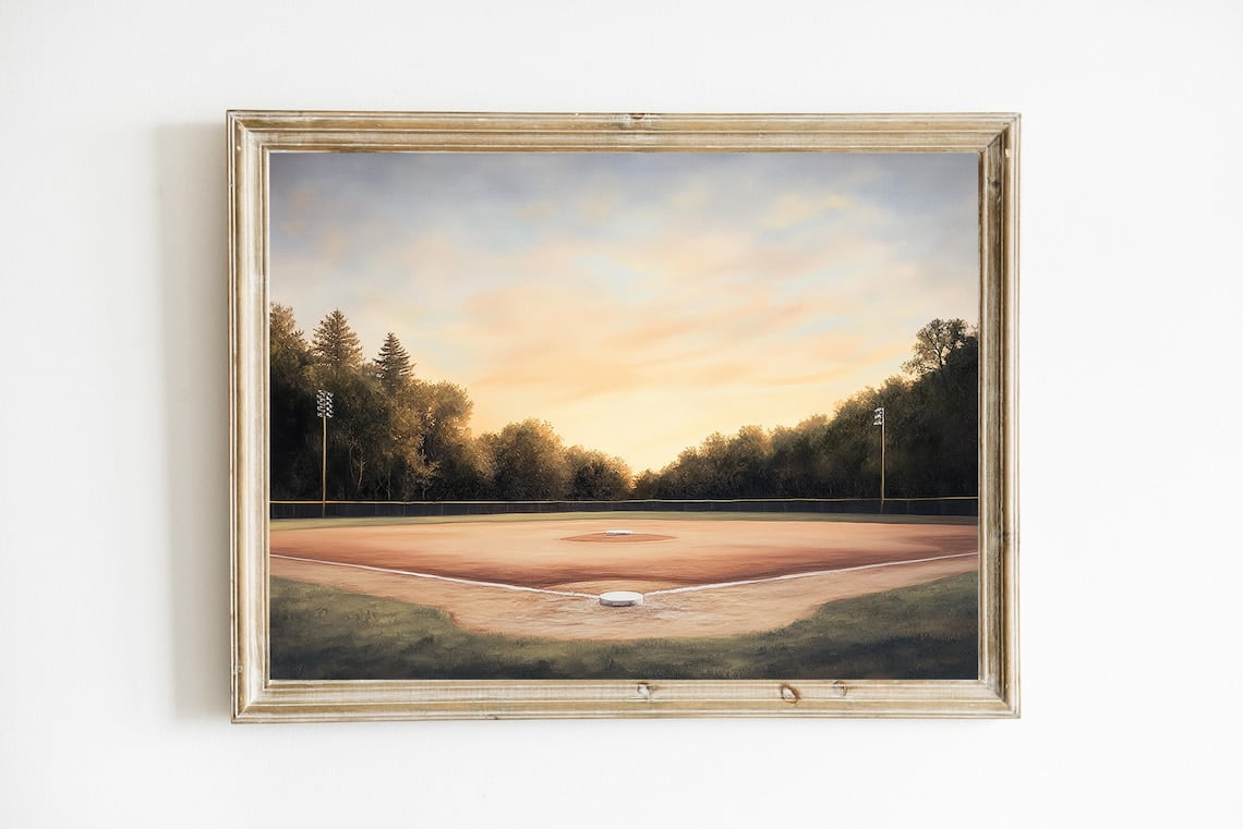 Charten Vintage Baseball Field Poster Sports Wall Art, 12x18 UNFRAMED ...