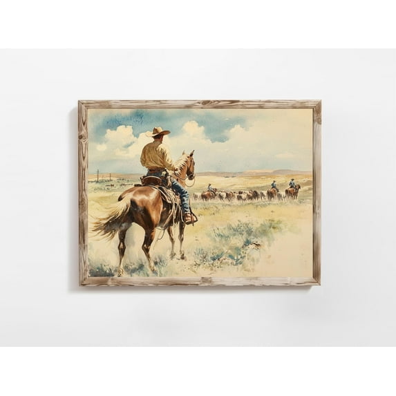 Charten Vintage Cowboy Wall Print Poster Rustic Farmhouse Art, 24x36 ...