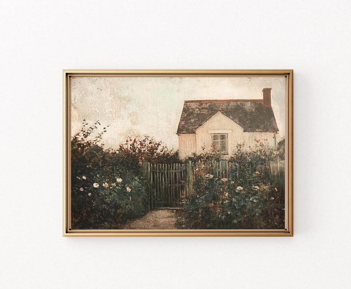 Charten Vintage Farmhouse Cottage Poster Muted Cottagecore Wall Art ...