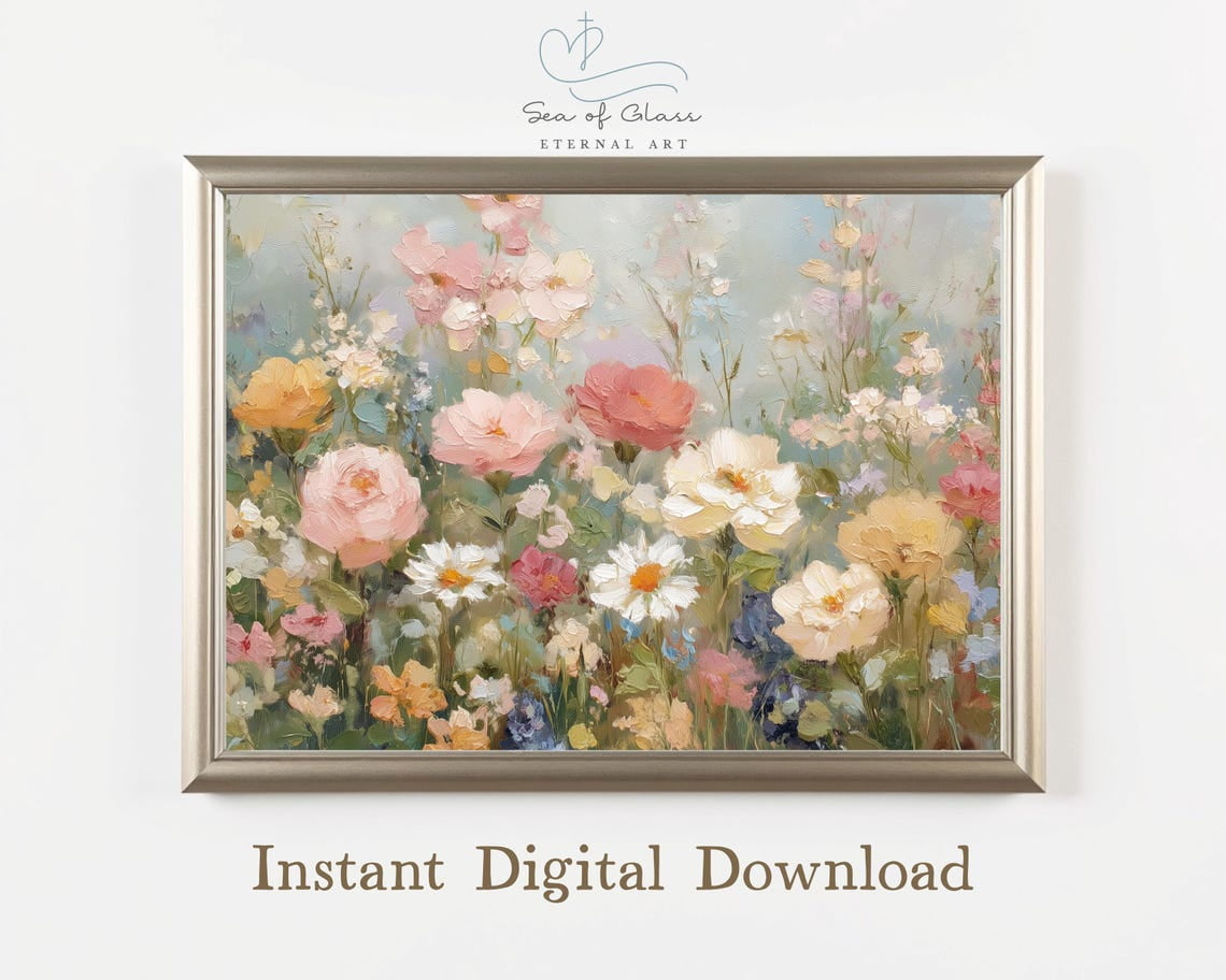 Charten Vintage Rose Garden French Country Wall Art Poster, 16x24 ...