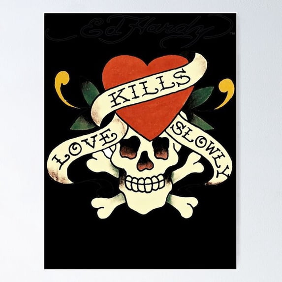 Charten Vintage Tattoo Style Love Quote Poster, 12x18 UNFRAMED ...