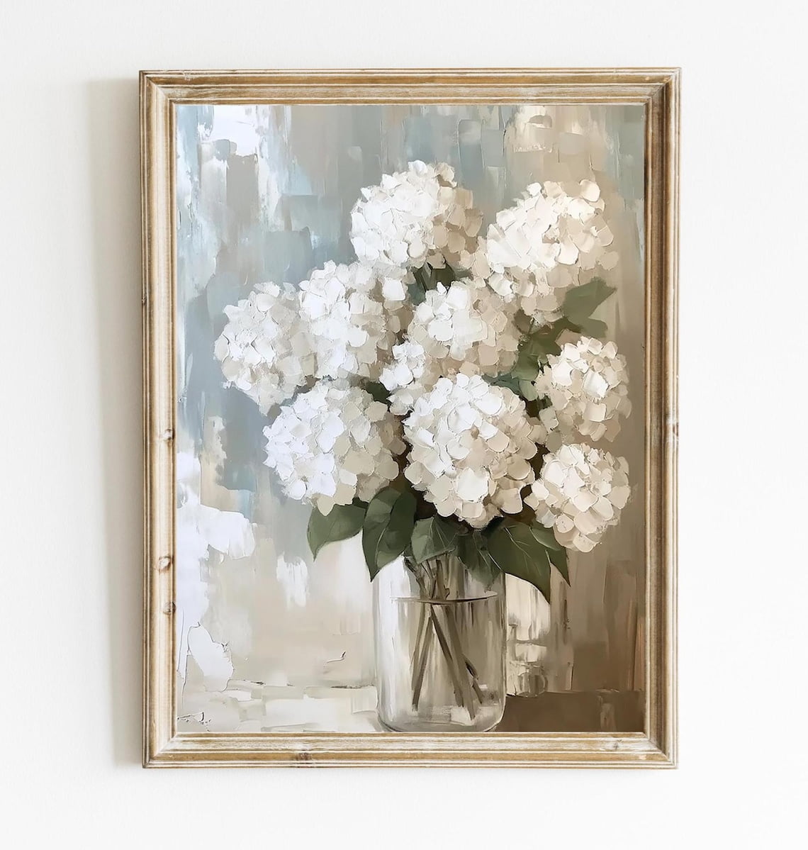 Charten White Hydrangeas Poster Vintage French Country Wall Art, 24x36 ...