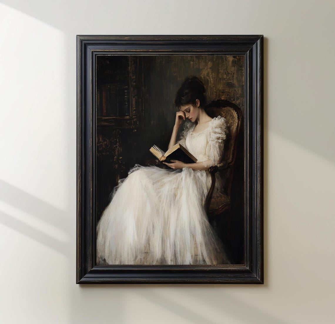 Charten Woman Reading Portrait Poster Vintage Library Wall Art, 8x12 ...