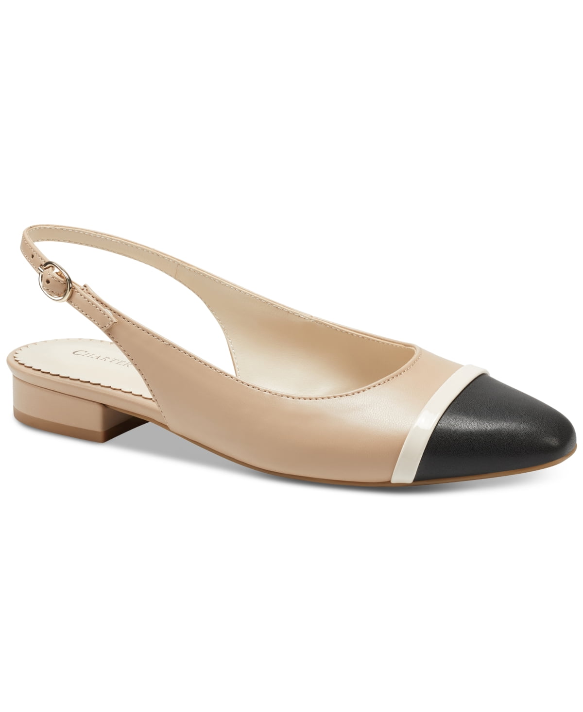 Charter Club Avril Slingback Flats Nude black 6.5M - Walmart.com