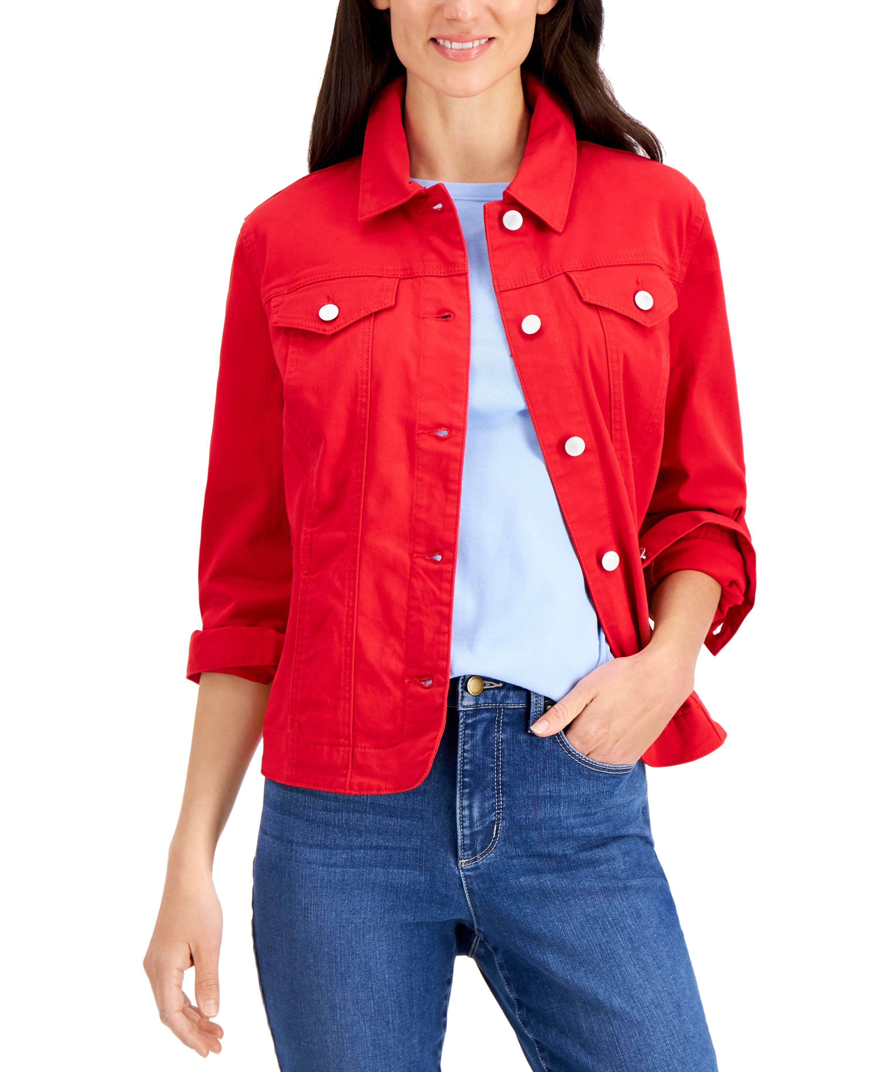 Charter Club Petite Denim Jacket Red Barn PL - Walmart.com