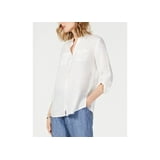 Charter Club Petite Linen Button Front Shirt Bright White PS - Walmart.com