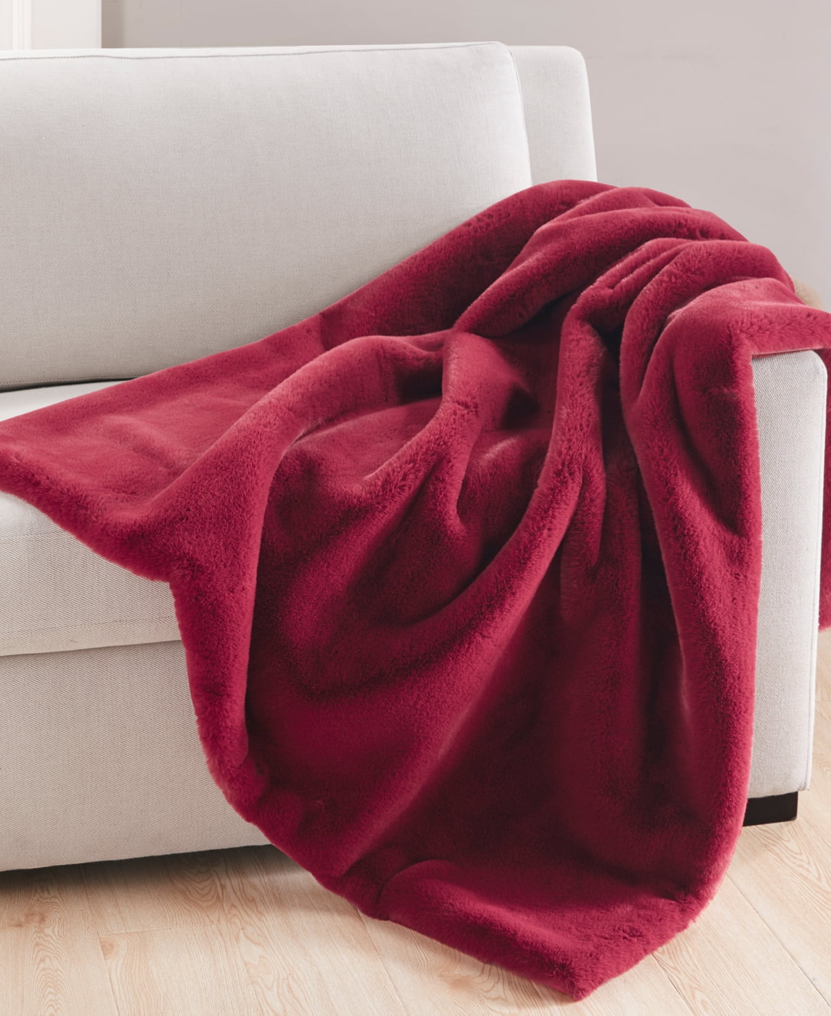 Charter Club Plush Faux Fur Throw, 50¨ X 60¨,Pomegranate - Walmart.com