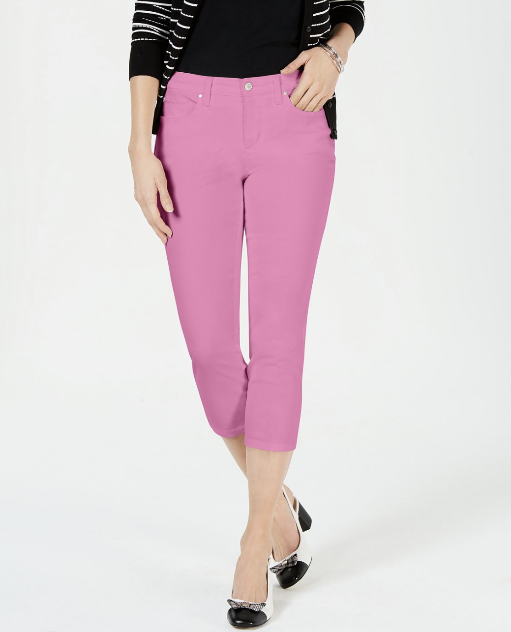 Charter Club Women's Denim Cotton Spandex Capri Jeans with Mid-Rise ...