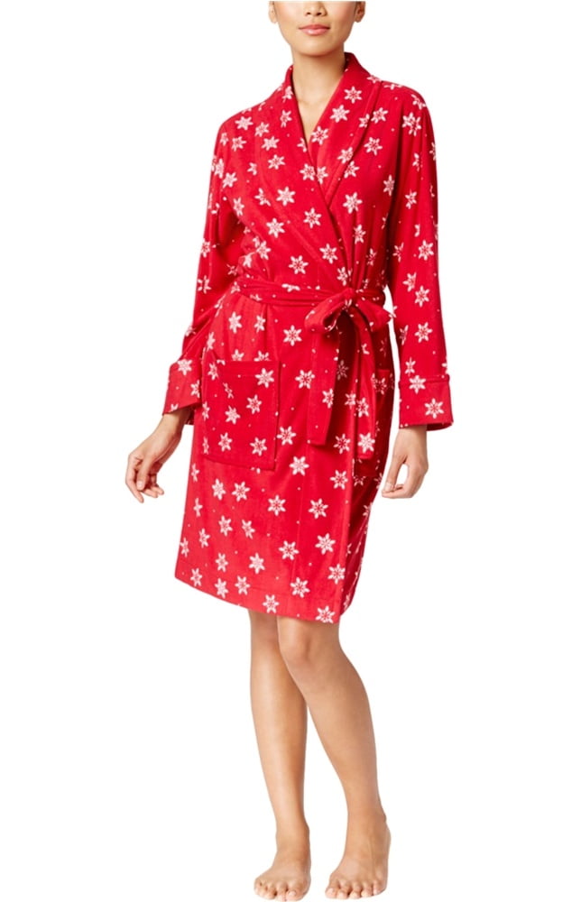 Charter Club Intimates Fleece Robe in Big Snowflakes, Red, XL - Walmart.com