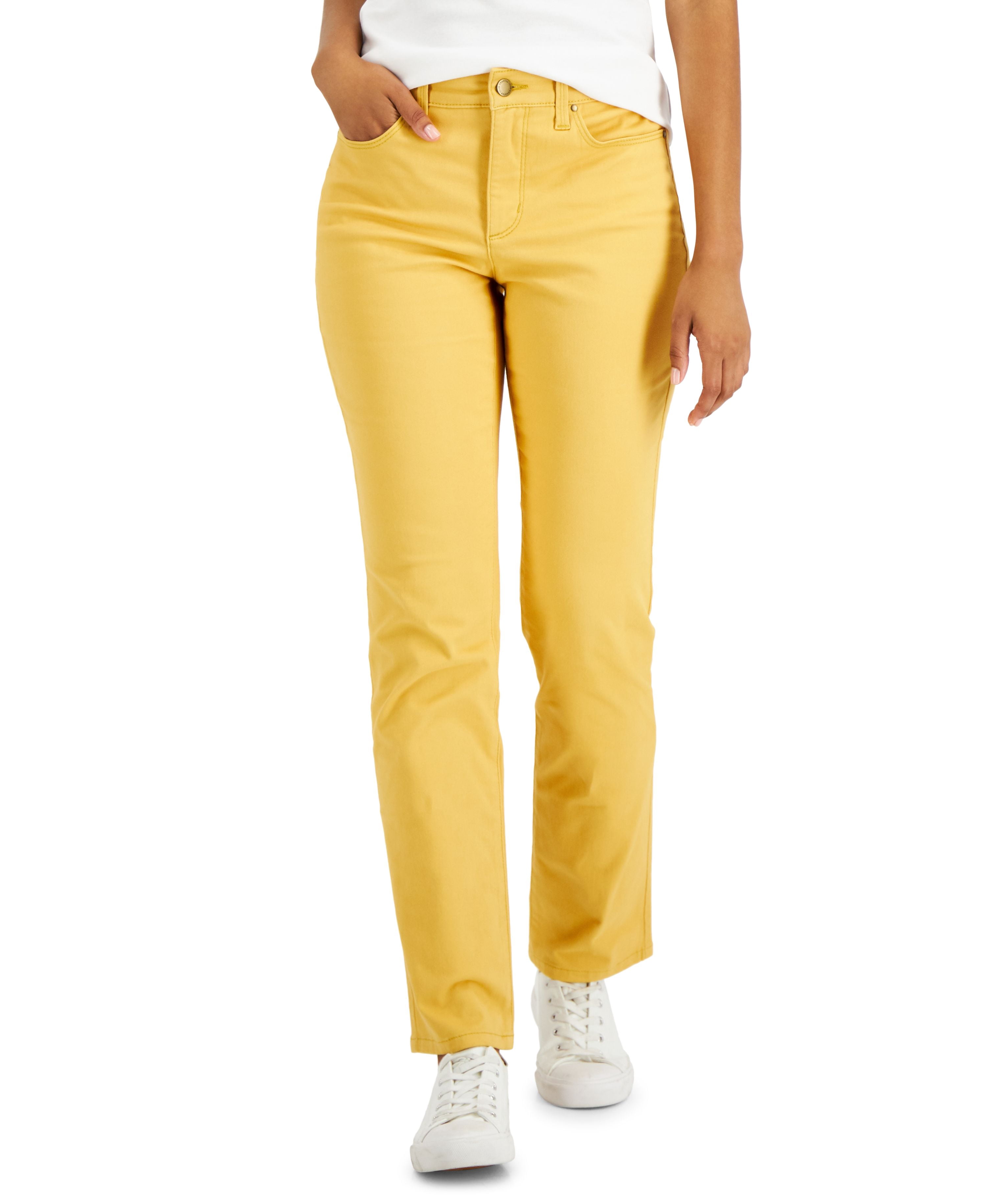 Charter Club Womens Lexington Tummy Control Straight Leg Jeans Honey ...