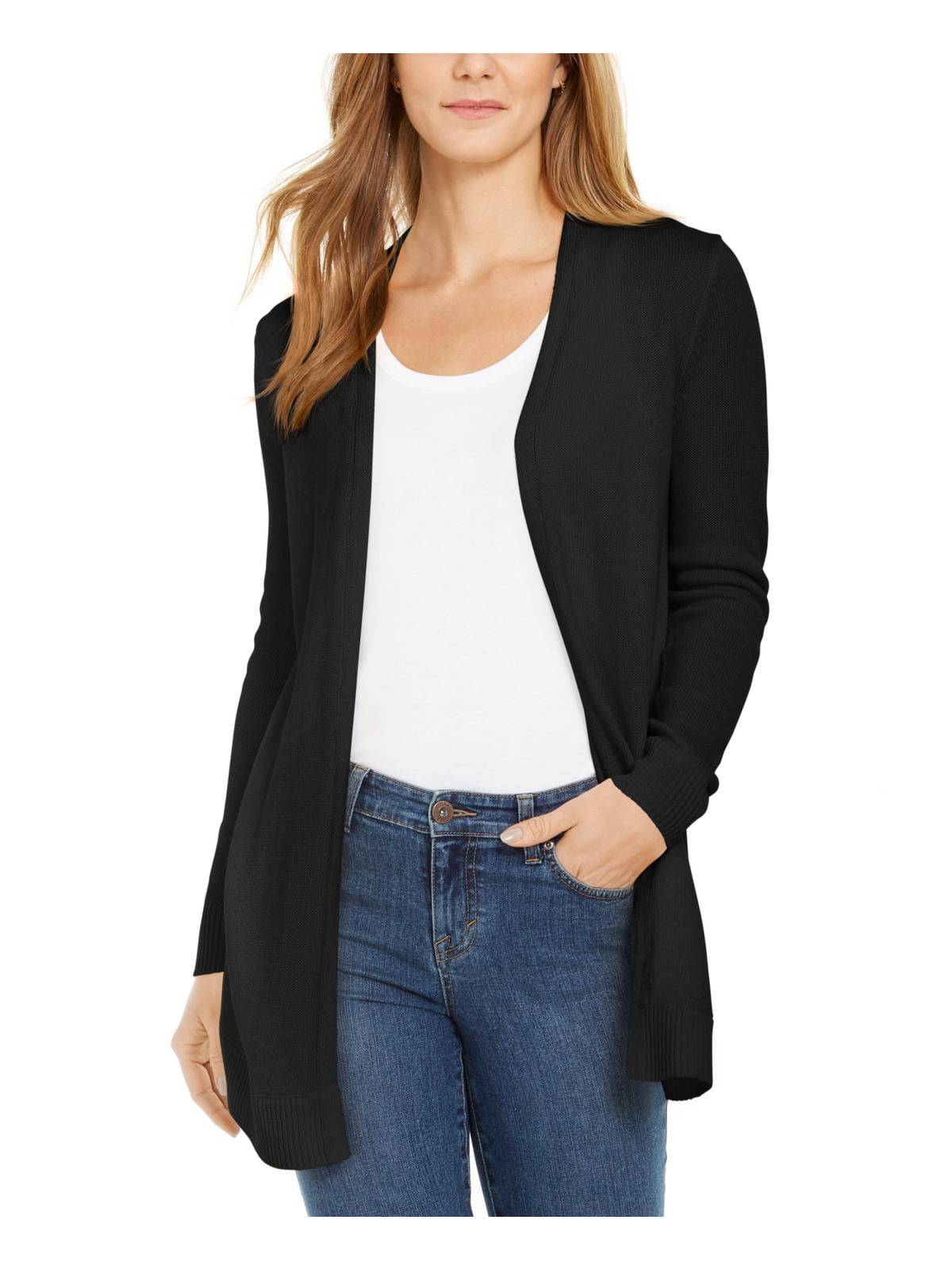 Charter Club Womens Petites Open Front Midi Cardigan Top - Walmart.com