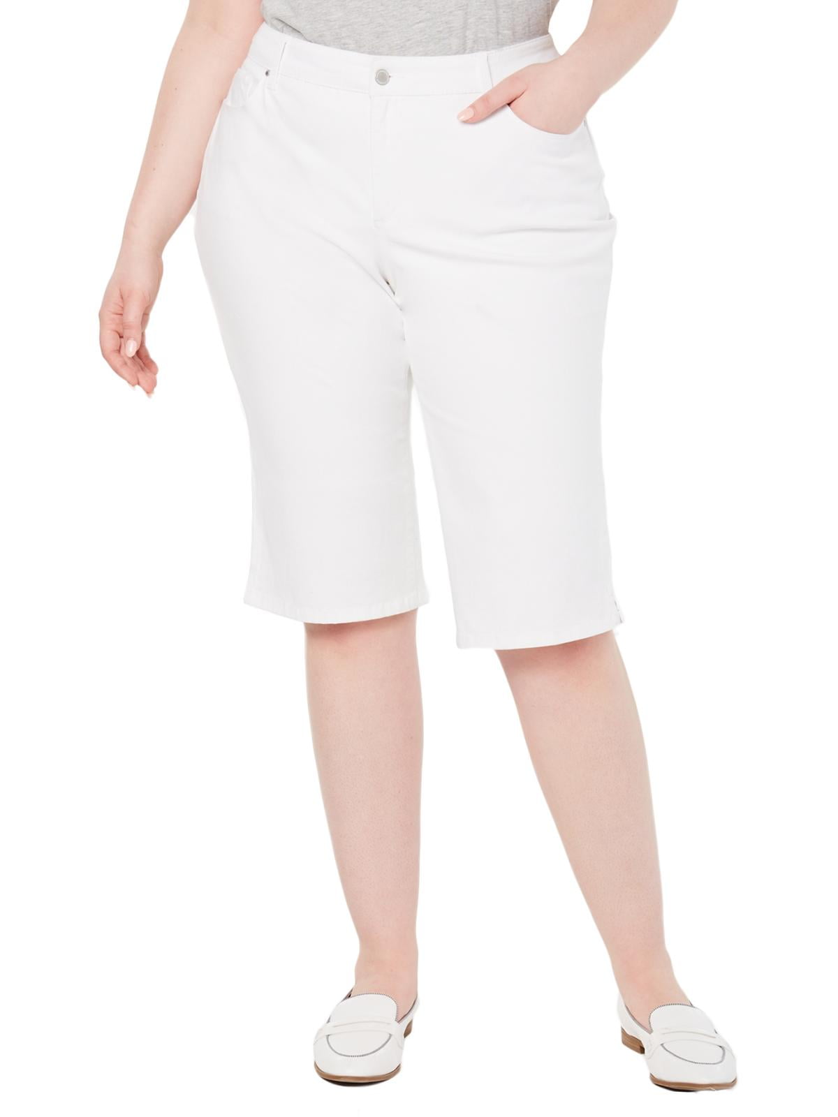 Charter Club Womens Plus Denim High Rise Skimmers White 14W - Walmart.com