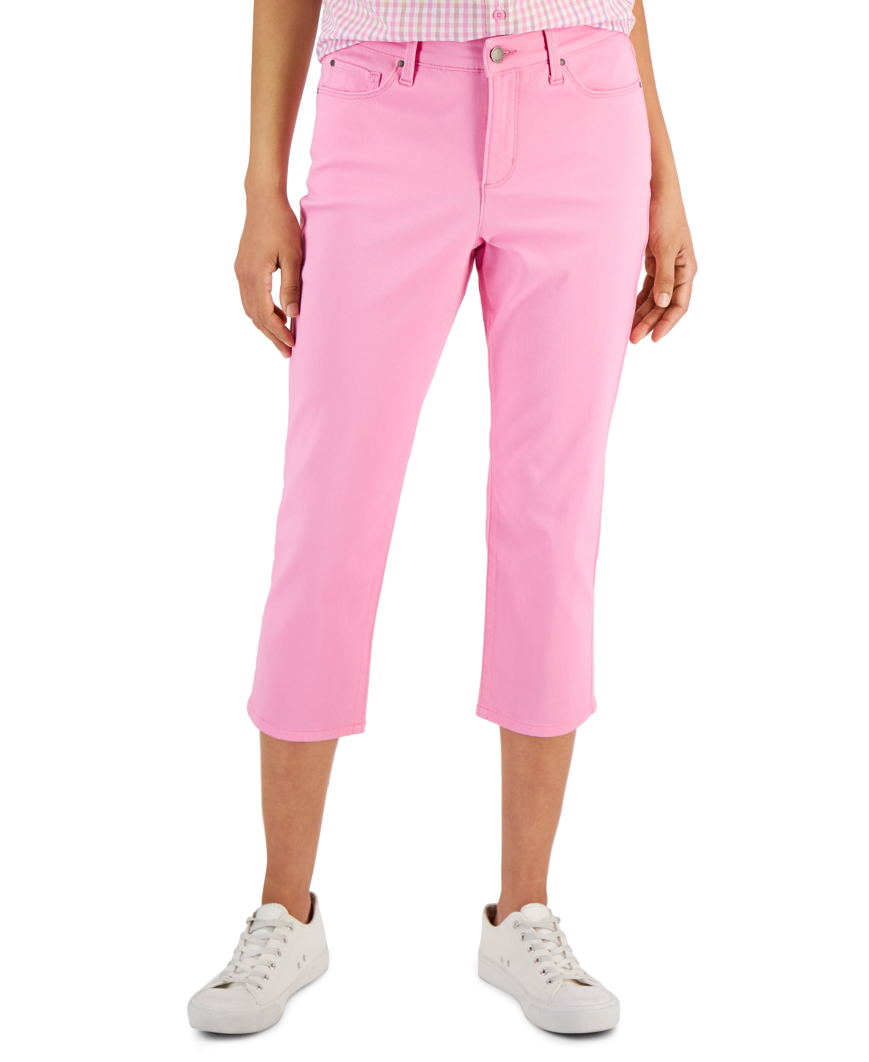 Charter Club Womens Tummy Control Bristol Capri Jeans Bubble Bath 10 ...