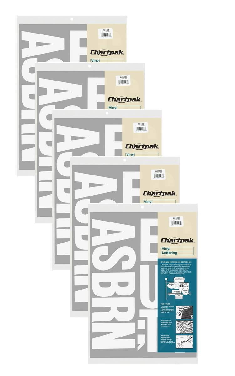 Chartpak Large 4-inch White Adhesive Alphabet Stickers, Peel Stick-on ...