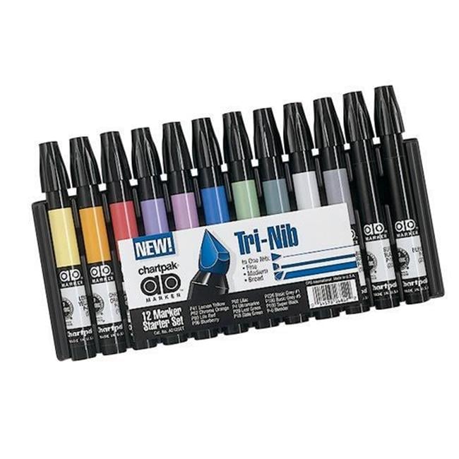 Chartpak AD12 Marker Ad Prim Color Set-12 - Walmart.com